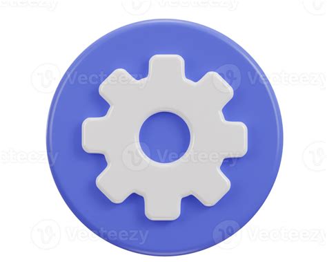 3d Cogwheel Gear Settings Icon Illustration 34132666 Png