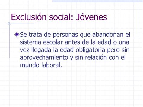 PPT Educar a jóvenes con riesgo de exclusión social PowerPoint Presentation ID