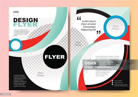 Warnawarni Kurva Poster Brosur Flyer Desain Layout Vektor Template