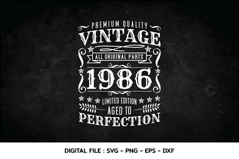 Birthday Vintage 1986 Svg Aged To Perfection Birthday Etsy