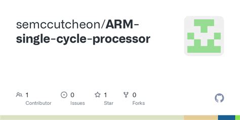 GitHub Semccutcheon ARM Single Cycle Processor