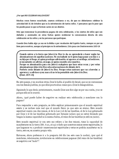 Por Qué No Celebrar Halloween Descargar Gratis Pdf Dios Biblia