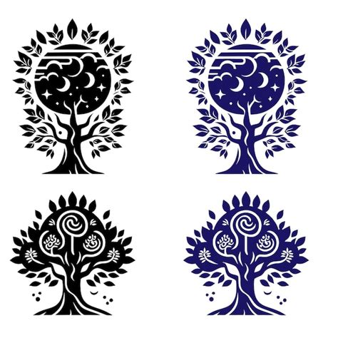 Premium Vector Majestic Weeping Willow Tree Vector Black And White