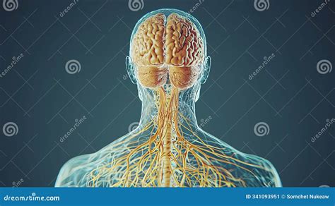 Human Nervous System With Detailed Visualization Of The Brain Spinal