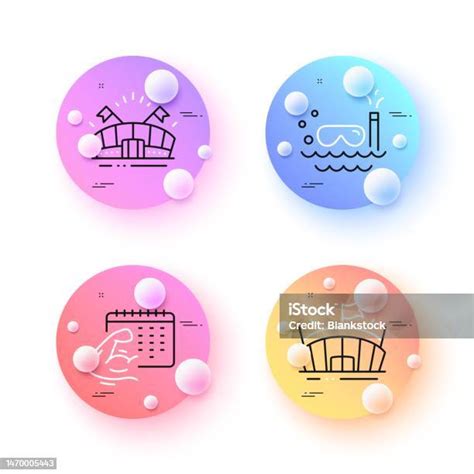 피트니스 달력 경기장 및 스포츠 경기장 최소 라인 아이콘 웹 응용 프로그램 인쇄용 벡터 3차원 형태에 대한 스톡 벡터 아트 및 기타 이미지 Istock