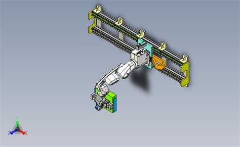 带滑动线性轨道的机械臂 Step 模型图纸下载 懒石网