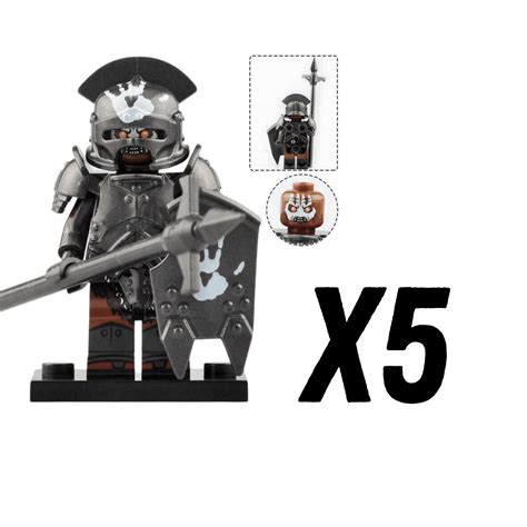 Lord The Rings Uruk Hai Halberd Spears Infantry Minifigure Set 5pcs Mocerra