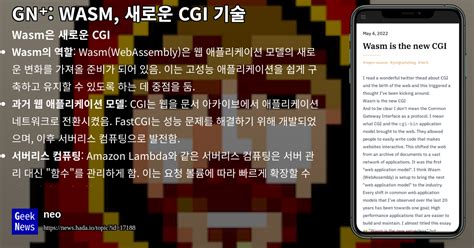 WASM 새로운 CGI 기술 GeekNews