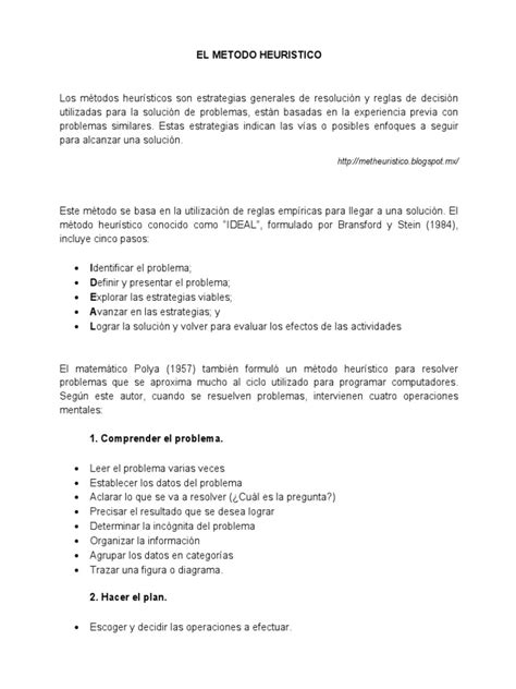 El Metodo Heuristico Descargar Gratis Pdf Heurístico Método El Metodo Heuristico Descargar Gratis Pdf Heurístico Método
