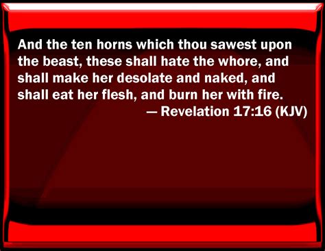 Revelation 17 16 And The Ten Horns Which You Saw On The Beast These