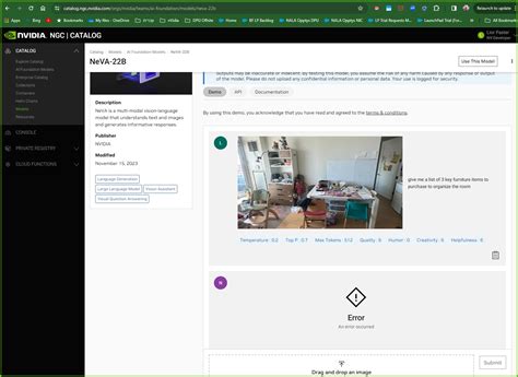 Neva 22b Error Ai Foundation Models And Endpoints Nvidia Developer