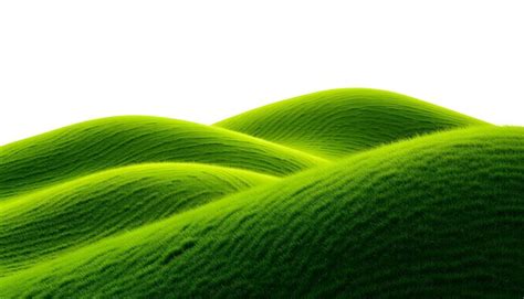 Green Grassy Hills Isolated On Isolated With White Highlights Premium