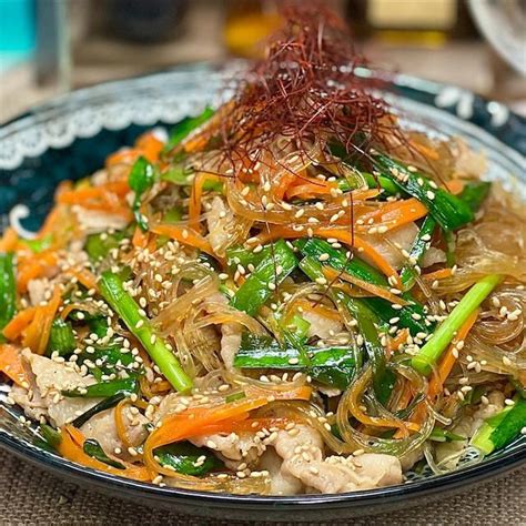 【レシピ】フライパンで簡単♬豚肉のチャプチェ♬ チャプチェ 料理 レシピ レシピ