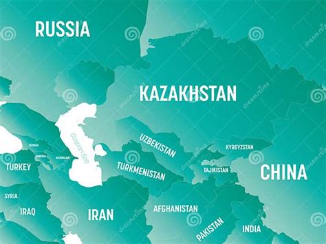 Asie Centrale Carte Politique Détaillée Avec Lables Illustration De Vecteur Illustration Du