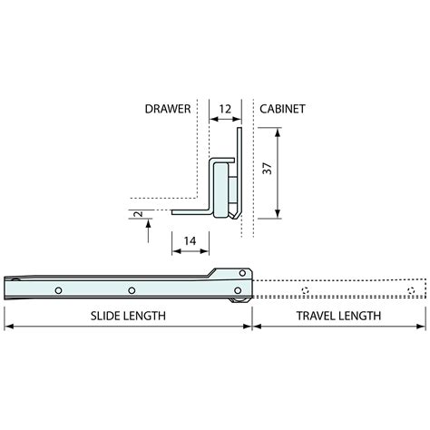 Drawer Slides Pair White 600mm 30kg Load