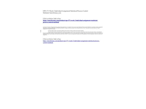 ppt ops 571 week 2 individual assignment statistical process control