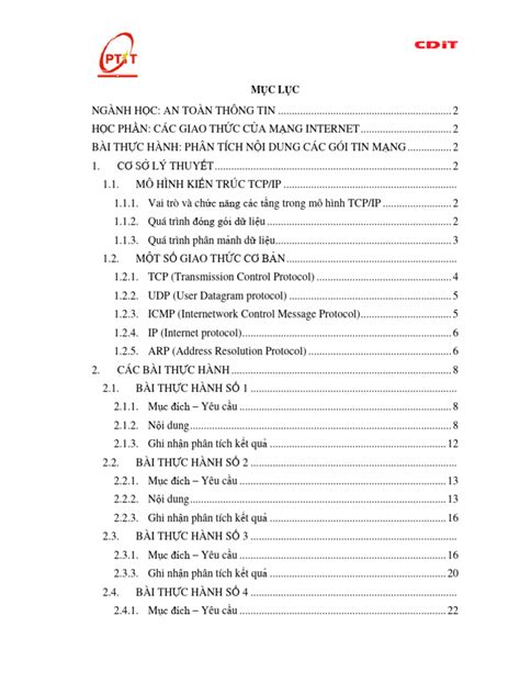 6 1 2 Các Giao Th C C A M Ng Internet Phân Tích Các Gói Tin M Ng Pdf