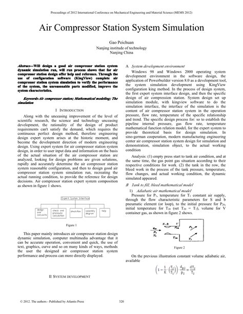Pdf Air Compressor Station System Simulation