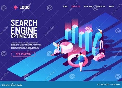 vector concept with search engine optimisation scene abstract graphs