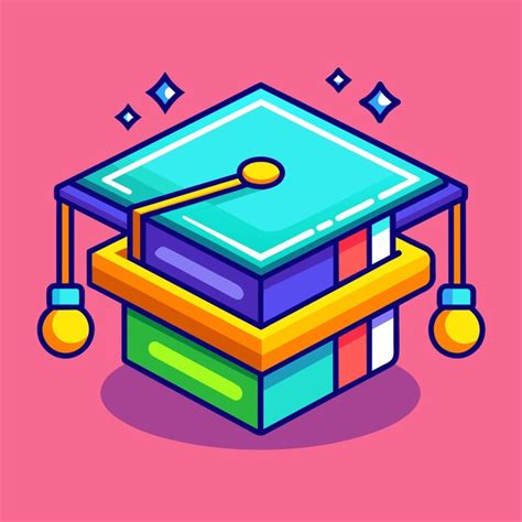 졸업 모자 3d 터 일러스트레이션 프리미엄 벡터