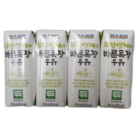 바른목장우유 125mlx4입 파스퇴르 배민스토어