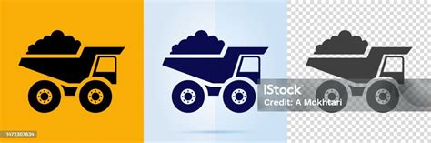 Mine Truck Icon Set Stock Illustration Download Image Now