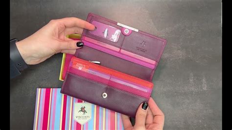 Огляд на фіолетовий шкіряний гаманець жіночий Visconti R11 Plum M Youtube