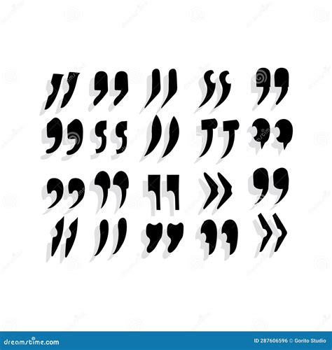 Set Of Quotation Comma Sign Icons Stock Vector Illustration Of Comma