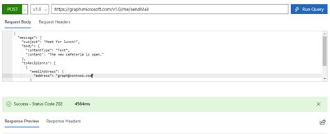 C What Is The Correct Uri To Send A Message With Msgraph Stack