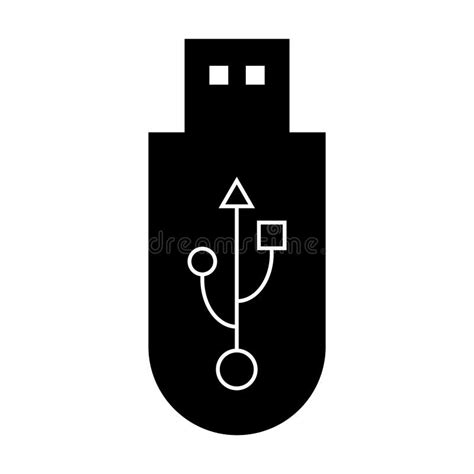 Usb Icon Technology Connect Device Sign Electronic Portable Symbol Vector Illustration Media