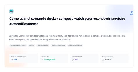 cómo usar el comando docker compose watch para reconstruir servicios