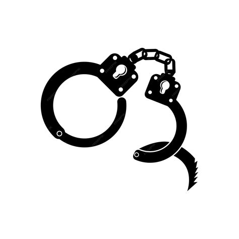 Premium Vector Handcuffs Iconlogo Vector Illustration Design Template