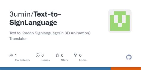 GitHub Umin Text To SignLanguage Text To Korean Signlanguage In D