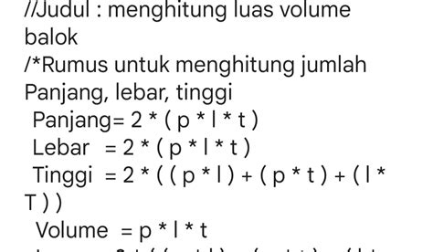 Blog Dasar Pemrograman STUDI KASUS MENGHITUNG BALOK
