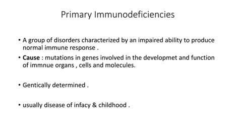 Primary Immunodeficiency Hh Pptx