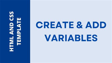 Html And Css Template 05 Create And Add Variables In Css3 Youtube
