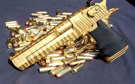 1080p Guns Desert Eagle Golden Pistols Hd Wallpaper