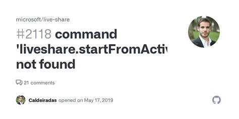 Command Liveshare StartFromActivityBar Not Found Issue 2118