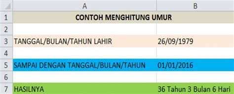 Cara Menghitung Umur Di Excel Blog Tutorial Microsoft Excel