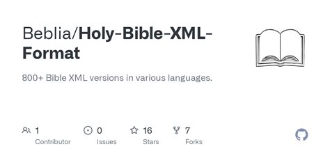 GitHub Beblia Holy Bible XML Format 800 Bible XML Versions In