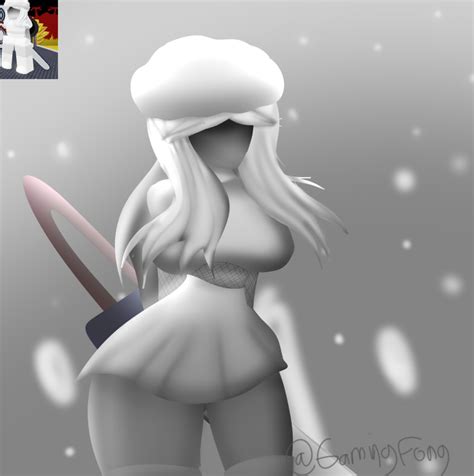 Rule Arms Behind Back Artist Request Breasts Chainsaw Clothing Fishnet Grey Skin Headband