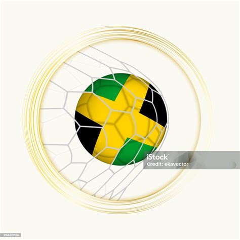 자메이카 득점 목표 축구 그물에 자메이카 공의 그림과 함께 추상 축구 상징 0명에 대한 스톡 벡터 아트 및 기타 이미지 0명