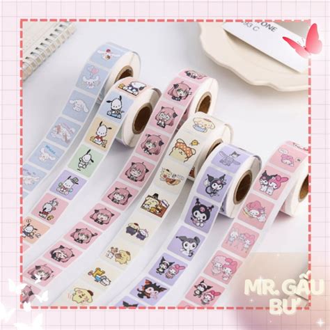 Cuộn 500 Tem Sticker Hoạt Hình Sanrio Niêm Phong 6 Shopee Việt Nam