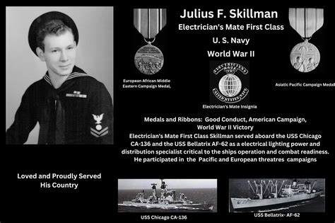 Petty Officer First Class Julius F Skillman Mt Soledad Virtual Plaque
