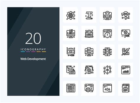 20 Web Development Outline Icon For Presentation 19309911 Vector Art At Vecteezy
