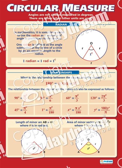 Circular Measure Poster Maths A Level Math Math Classroom
