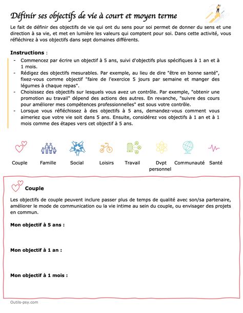 Définir Ses Objectifs De Vie Dans 8 Domaines