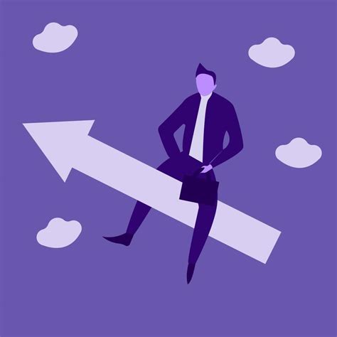 Business Concept Vector Illustration Of A Businessman Riding An Arrow