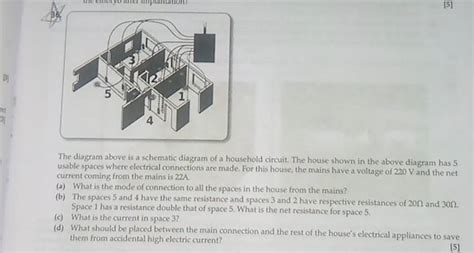 [5] The Diagram Above Is A Schematic Diagram Of A Household Circuit The