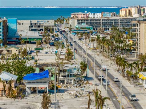Aerial Telephoto Image Of Fort Myers Beach Hurricane Ian Aftermath And